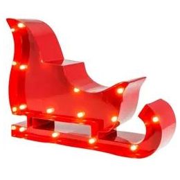 MARQUEE LIGHTS LED Dekolicht "Christmas Sled", rot, 14, H: 17cm, 1 Stk., Leuchten, Wandlampe, Tischlampe Weihnachtsschlitten 14 Leuchtmittel - 23x17 cm