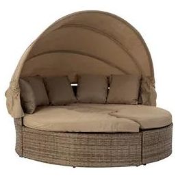 Gartenlounge-Set My Flair, beige (beige, beige, beige), Eisen, Polyrattan, Sitzmöbel-Sets, inkl. Sonnendach
