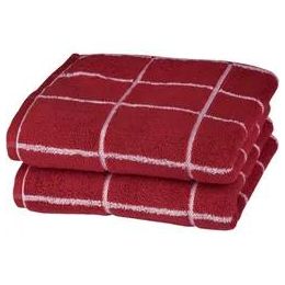 Handtücher Ross "Cashmere Überkaro", rot (vino, weiß), B:50cm L:100cm, Frottier, Baumwolle, Handtücher, 100% Baumwolle, kariert, in modischen Karo Farben