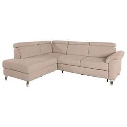 Sit & More Ecksofa SIT & MORE "Arngast L-Form", beige, B:245cm H:84cm T:194cm, Sofas, inklusive Kopfteilverstellung und Federkern