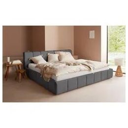 Polsterbett "Maileen", grau, B:211cm L:225cm, 88% Polyester, 9% Rayon, 3% Nylon, LeGer Home by Lena Gercke, Betten, Polsterbett ohne Bettkasten Bettgestell Polsterbett, in 5 Breiten und 3 Farben, incl. Rollrost