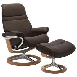 Relaxsessel stressless "Sunrise", braun (braun batick), B:79cm H:103cm T:73cm, Leder BATICK: BATICK ist ein leicht korrigiertes, durchgefärbtes und genarbtes Möbelleder, bei dem die meisten Unebenheiten und Spuren in der Regel entfernt wurden.;Leder PALOMA: PALOMA ist ein durchgefärbtes Semianilin-Möbelleder mit natürlicher Narbung.;ROHLEDER Stoff Q2 FARON: Ein fester zuverlässiger Bouclé mit eine