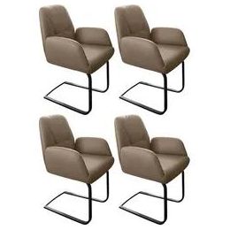Freischwinger W.Schillig "ole", braun (stone z59, schwarz pulverbeschichtet), B:63cm H:90cm T:64cm, Longlife Xtra-Leder Z69: Das feinnarbige, gedeckte Softleder Z69 besticht durch seine außergewöhnliche Weichheit im trendigen »Vintage-Look«, Hautstärke 0, 9 - 1, 1 mm;Longlife Xtra-Leder Z79: Das Z79 gehört zu der Familie der Anilin-Touch-Leder, die durch ihren besonders angenehmen Griff überzeugen