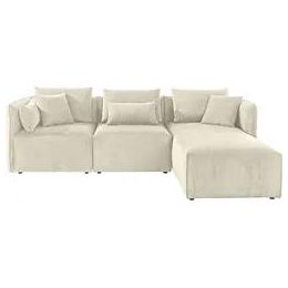 Ecksofa Andas "Nöre L-Form", beige, B:262cm H:74cm T:172cm, 92% Polyester, 8% Polyamid, Sofas, 3 Teile, in vielen Bezugsqualitäten und Farben. Modulteile s. "Nöre"
