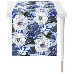 Tischläufer Apelt "Astrid, LOFT STYLE", blau (blau, weiß, bunt), B:48cm L:140cm, Baumwolle, Tischdecken, Digitaldruck