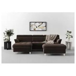 Sit & More Ecksofa SIT & MORE "Marano L-Form", braun (espresso), B:257cm T:166cm, 98% Polyester, 2% Polyamid, Sofas, inklusive Kopfteilverstellung, wahlweise mit Bettfunktion, Bettkasten