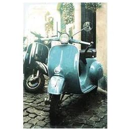 Metallbild queence "Vespa", blau (farbe bild(er): blau), B:30cm H:20cm, Bilder, Retro, Blechschild, Stahlschild, Italien