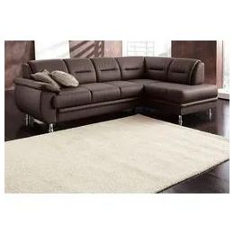 Sit & More Ecksofa SIT & MORE "Mailand L-Form, B: 250 cm", braun (mokka), B:250cm H:85cm T:164cm, Luxus-Kunstleder;Kunstleder Softlux;NaturLEDER (echtes Rindleder)/Korpus passendes Kunstleder Softlux;Luxus-Microfaser Altara Nubuck (100% Polyester), Sofas, optional Bettfunktion