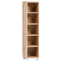 Regal Welltime "Stubach", braun (wotaneiche), B:30 H:130 T:35, Spanplatte, Regale, Bad-Midischrank, Breite 30 cm