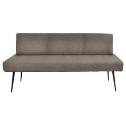 K+w Komfort & Wohnen Polsterbank K+W KOMFORT & WOHNEN "Giacomo I", braun (braun, schwarz), B:177cm H:87cm T:62cm, Sitzbänke, Metallfüsse in schwarz, wahlweise in der Breite 200cm oder 177cm