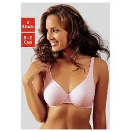 T-Shirt-BH Nuance, Damen, Gr. 100, Cup C, bunt (rosé, creme), Microtouch, Obermaterial: 85% Polyamid, 15% Elasthan, BHs BH BH-Set Bügel-BH T-Shirt-BH, mit Bügel und nahtlosen, doppellagigen Cups