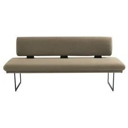 K+w Komfort & Wohnen Polsterbank K+W KOMFORT & WOHNEN "Longbeach", beige (sand), B:204cm H:89cm T:71cm, Sitzbänke, mit Metallkufen in schwarz Struktur, in der Breite 204cm oder 224cm