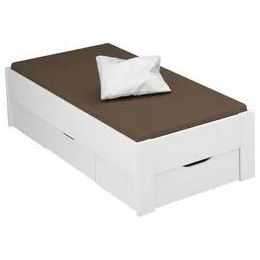 Stauraumbett Rauch "Aditio", weiß, B:96cm H:50cm L:208cm, Betten, ohne Kopfteil, inklusive Schubkästen