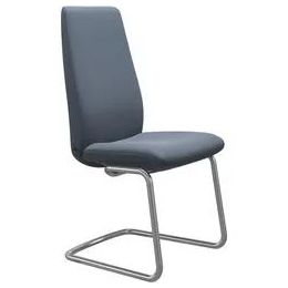Polsterstuhl stressless "Laurel", blau (sparrow blau paloma, schwarz matt), B:53cm H:105cm T:60cm, Leder PALOMA: PALOMA ist ein durchgefärbtes Semianilin-Möbelleder mit natürlicher Narbung., Stühle, High Back, Größe L, mit Beinen aus Stahl in Schwarz matt