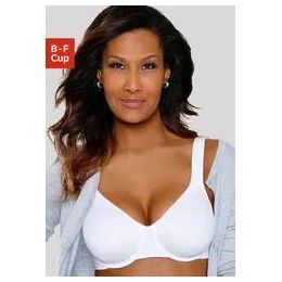 Minimizer-BH Lascana, Damen, Gr. 95, Cup F, weiß, Microtouch, Obermaterial: 82% Polyamid (TACTEL), 18% Elasthan (LYCRA), Klassisch, BHs, mit Bügel und nahtlosen Cups, aus seidiger Microfaser, Basic Dessous