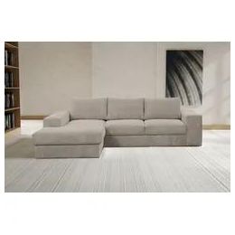 Ecksofa WERK2 "Rozzana Design Ecksofa mit hohem Komfort, zeitlos & elegant, L-Form", beige (greige), B:280cm H:86cm T:190cm, 90% Polyester, 10% Nylon, Sofas, in kuschelweichen Trendstoffen Cord, Breitcord und Plüsch
