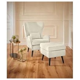 Sessel Home Affaire "Salla auch in Fellimitat und Feincord, viele Bezugsarten, Ohrensessel", beige, H:118cm T:94cm, Samtcord (92% Polyester 8% Polyamid), Struktur (100% Polyester), Struktur Hahnentritt (100% Polyester), Struktur fein (100% Polyester), Samtoptik (100% Polyester), Fellimitat (100% Polyestr), Sessel, Ohrensessel ohne Hocker Ohrensessel Ohrensessel mit Hocker, wahlweise mit oder ohne 