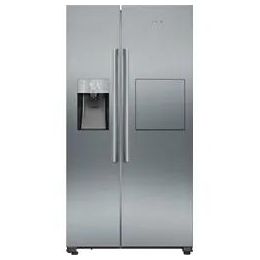 Siemens Side-by-Side "KA93GAIEP", Standardmodul: E (A-G), silber (gebürsteter stahl antifingerprint), B:90,8cm H:178,7cm T:70,7cm, Kühlschränke