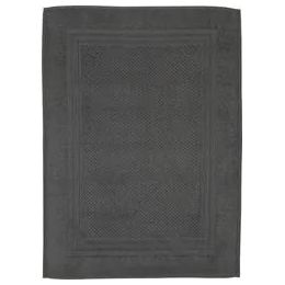 Duschmatte Ross "Unifond", grau (anthrazit), H:1mm, Baumwolle, Badematten, Uni mit Bordüre, Badezimmerteppich, waschbar