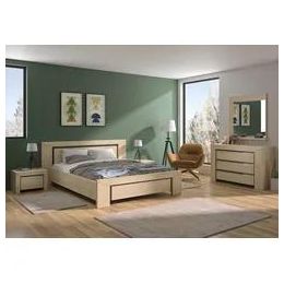 Jugendbett GAMI "Brugge", braun (kastanie natur, kastanie natur, kastanie natur), B:217cm H:88cm L:210cm, Betten, Jugendbett Bettgestell, In 2 Farben erhältlich