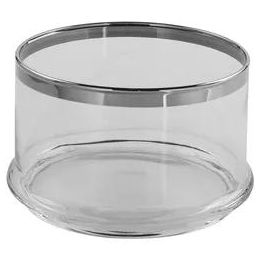 Servierschale Fink "PLATINUM", transparent, H:12cm Ø:19,5cm, Glas, Schüsseln, mit handbemalter Platinumauflage, Höhe 12 cm x Ø 19,5 cm