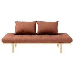 Daybett KARUP DESIGN "Pace", braun (clay braun), B:200cm H:37cm L:200cm, Daybetten, aus massiven Kiefernholz, inkl. Futonmatratze