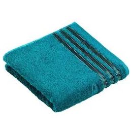 Handtücher Vossen "Cult de Luxe", blau (lagoon), B:50cm L:100cm, Webfrottier, Obermaterial: 100% Baumwolle, Handtücher, mit Glanzbordüre