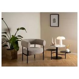 Loungesessel Actona GROUP "Oakfield Polstersessel, Relaxsessel, Armlehne", beige, B:78,5cm H:71cm T:67,5cm, 96% Polyester/4% Acryl, Sessel, beiger Stoff, schwarze Stahlbeine, Taschenfedern, Sitzhöhe: 43,5 cm