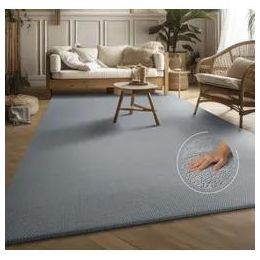 Teppich my home "Ciney, LAGERR&Auml;UMUNG" Gr. 2, grau, B:120cm H:16mm L:160cm, Polyester, Teppiche, Teppich, Kurzflor, Hoch-Tief Effekt, Uni Farben, Scandi Design, besonders weich