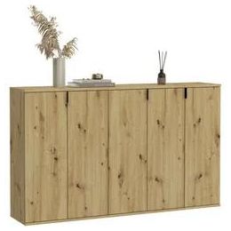 Garderoben-Set Inosign "Trondheim, Breite 152 cm, best. aus 3 Kommoden, 5 Türen, 16 Fächer", braun (nox oak nachbildung), B:152cm H:99cm T:34cm, Holzwerkstoff, Kastenmöbel-Sets, Kommode, Sideboard, Kommodenkombination, Kommoden Set