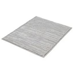 Badematte Kleine Wolke "Glow", weiß (auster), H:14mm, Polyester, Badematten, Badteppich, Uni Farben, Streifen Struktur, Hoch-Tief Effekt