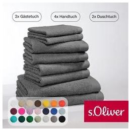 Handtuch Set s.Oliver "s.Oliver, Premium Qualität, 600 gr/m2", grau, 8 Stk., Walkfrottier, Obermaterial: 100% Baumwolle, Handtuch-Sets, 2 Gästetücher 30x50, 4 Handtücher 50x100, 2 Duschtücher 70x140