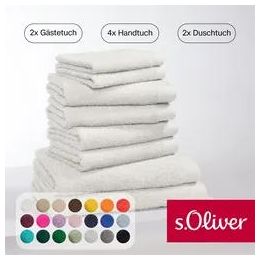 Handtuch Set s.Oliver "s.Oliver, Premium Qualität, 600 gr/m2", beige (ecru), 8 Stk., Walkfrottier, Obermaterial: 100% Baumwolle, Handtuch-Sets, 2 Gästetücher 30x50, 4 Handtücher 50x100, 2 Duschtücher 70x140