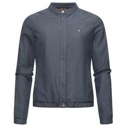 Kurzjacke Ragwear "Malawi Linen", Damen, Gr. M (38), blau (indigo), Obermaterial: 65% Baumwolle, 35% Leinen, Innenfutter: 100% Polyester, normal hüftbedeckend, Rundhals, Ärmel ohne Ärmelschlitz elastischer Bund mit Gummizug, Jacken, Leichte Leinen Übergangsjacke