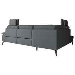Ecksofa Alina, grau (blaugrau gba 29), B:243cm H:118cm T:210cm, Struktur GBA (100% Polyester), Sofas, inkl. Kopfstützen, wahlweise mit Relaxfunktion, Breite: 243 cm