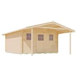 Gartenhaus Weka "110 A Gr.2, 28 mm, natur", beige (naturbelassen), Fußboden im Gartenhaus, ohne Rück- und Seitenwand, Gartenhäuser