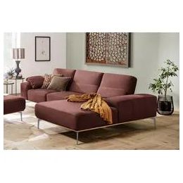 Ecksofa W.Schillig "run, Designsofa mit tollem Sitzkomfort, bequem, L-Form", rot (rosso marone z73), B:319cm H:88cm T:178cm, Longlife Xtra-Leder Z73: Naturwalkleder der Luxusklasse aus den erlesensten Rohhäuten. Hautstärke 1, 1 – 1, 3 mm;ROHLEDER Jacquard-Flachgewebe Q2 W60 (63% Polyester, 37% Polyacryl);ROHLEDER Chenille-Flachgewebe Q2 W77 (68% Polyacryl, 32% Polyester);Stoff S37 (100% Polyester)