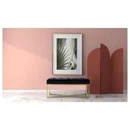 Sitzbank Kayoom "Diaz 125, Edler Touch durch goldenes Gestell,Bietet mehrere Sitzplätze", schwarz (schwarz, gold), B:90cm H:40cm T:40cm, Bezug:Polyester (Samt) Korpus:MDF, Sperrholz Gestell:Eisen, Sitzbänke, samtweich, gesteppt, mit Zierknöpfen, Hochwertiger Samtbezug