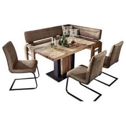 K+w Komfort & Wohnen Eckbankgruppe K+W KOMFORT & WOHNEN "Floyd", braun (camel 71, balkeneiche 437,), B:203cm H:90cm T:163cm, Sitzmöbel-Sets, Stauraum-Eckbank, wahlweise rechts oder links langer Schenkel 203cm