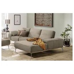 Ecksofa W.Schillig "run, Designsofa mit tollem Sitzkomfort, bequem, L-Form", beige (ecru w82), B:319cm H:88cm T:178cm, Longlife Xtra-Leder Z73: Naturwalkleder der Luxusklasse aus den erlesensten Rohhäuten. Hautstärke 1, 1 – 1, 3 mm;ROHLEDER Jacquard-Flachgewebe Q2 W60 (63% Polyester, 37% Polyacryl);ROHLEDER Chenille-Flachgewebe Q2 W77 (68% Polyacryl, 32% Polyester);Stoff S37 (100% Polyester), Sofa
