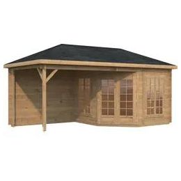 Gartenhaus Palmako "Pavillon Melanie", braun (hellbraun), Fußboden im Gartenhaus, ohne Dacheindeckung, Gartenhäuser, hellbraun