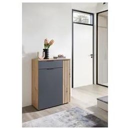 HBZ-MEBLE Schuhschrank HBZ "Volano in Anthrazit, BxHxT 80x103x38cm", schwarz (artisan eiche, anthrazit), B:80cm H:103cm T:38cm, Holzwerkstoff, Schränke, Mit 2 Türen, 1 Schubkasten, 4 Einlegeböden, 3 feste Böden