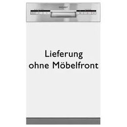 Exquisit teilintegrierbarer Geschirrspüler "EGSP1009-EB-030E", Energieeffizienz: E (A-G), silber (silberfarben), B:44,8cm H:81,5cm T:57,4cm, Geschirrspüler