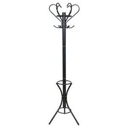 Kleiderständer, schwarz, H:178cm T:47cm Ø:47cm, Metall, HOFMANN LIVING AND MORE, Garderobenständer, Garderobenständer