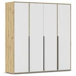 Drehtürenschrank Rauch "Kleiderschrank Schrank Garderobe Wäscheschrank NAGATA viel Stauraum", weiß (eiche artisan, alpinweiß), B:187cm H:194cm T:53cm, Holzwerkstoff, Schränke, mit modernen Stangengriffen in Graumetallic TOPSELLER MADE IN GERMANY