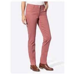 5-Pocket-Jeans Casual Looks, Damen, Gr. 42, Normalgrößen, rot (rosenholz), 96% Baumwolle, 4% Elasthan, unifarben, lang, Jeans