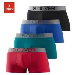 Hipster s.Oliver, Damen, Gr. XXL, 4 Stk., bunt (rot, petrol, blau, schwarz), Jersey, Obermaterial: 92% Baumwolle, 8% Elasthan (LYCRA), unifarben, k&ouml;rpernah, Unterhosen, knapp sitzende Boxershorts f&uuml;r Herren aus Baumwoll-Mix