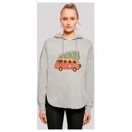 Kapuzenpullover F4NT4STIC "Groovy Weihnachten Camper Van", Damen, Gr. XL, grau, Obermaterial: 100% Baumwolle, oversize, Pullover, Premium Qualität, Weihnachts-Kollection