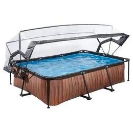 Framepool EXIT, braun, B:200cm H:65cm L:300cm, Schwimmbecken, BxLxH: 200x300x65 cm, mit Kartuschenfilter und Abdeckung