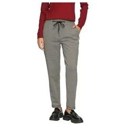 Stoffhose s.Oliver, Damen, Gr. 44, N-Gr, beige (light beige check), Obermaterial: 88% Polyester, 10% Viskose, 2% Elasthan. Futter: 100% Polyester, kariert, regular fit normal, Hosen, Sommerhose mit Karo Muster